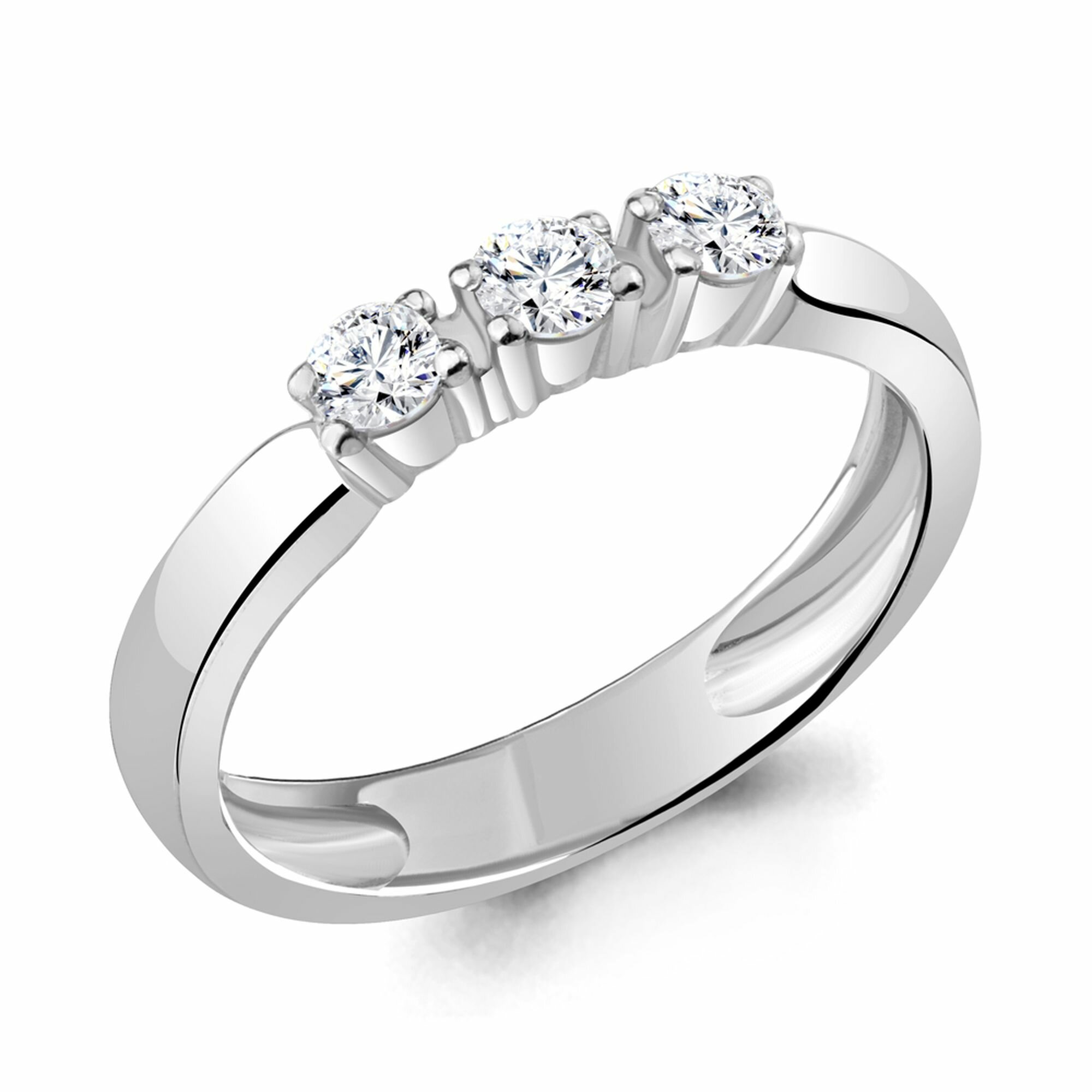 Кольцо дорожка, серебро, 925 проба, родирование, кристаллы Swarovski