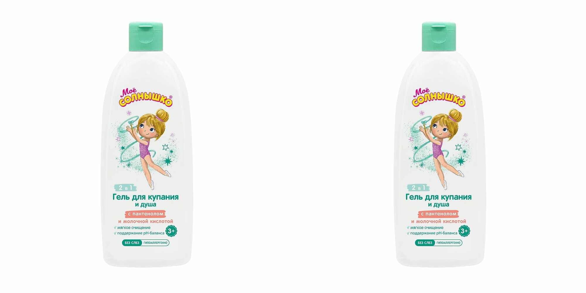 Гель для купания и душа Мое Солнышко для девочек 3+, 400 мл, 2 шт