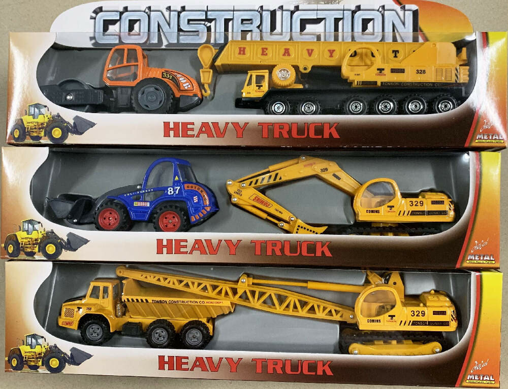Набор строительных машин (2 штуки),3 вида, в коробке, 1 штука