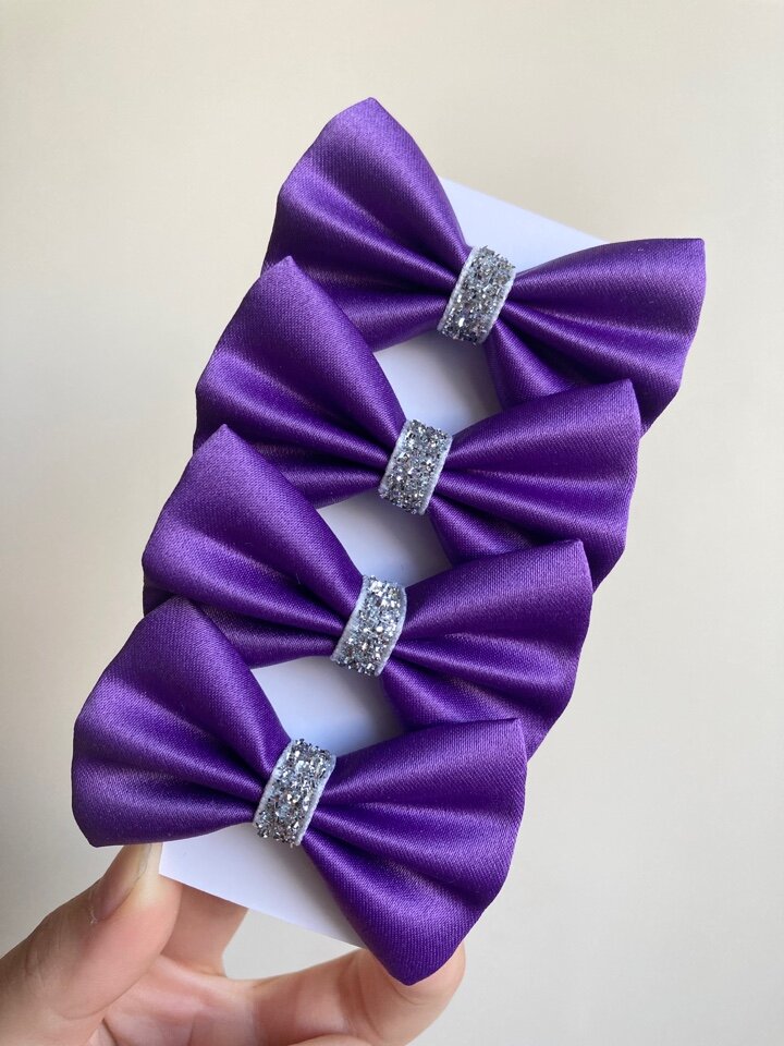 Бант на резинке MALETOK 4 шт, цвет фиолетовый