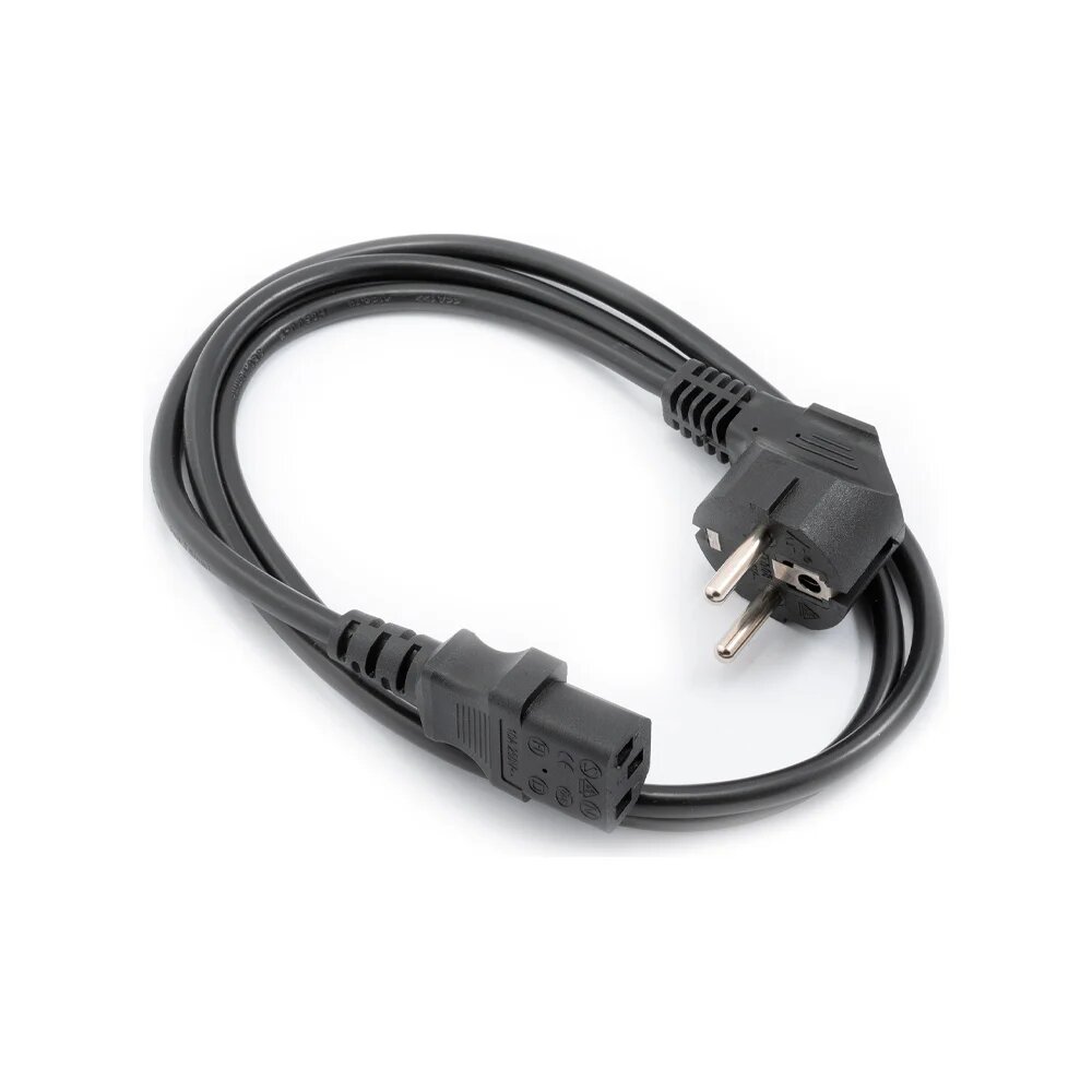 Кабель питания A1 1.2 м, CEE 7/7- С13, 3x0.75 мм², 2200 Вт, черный. A1-PC075-EU-C13-1.2M для прокладки электрических сетей