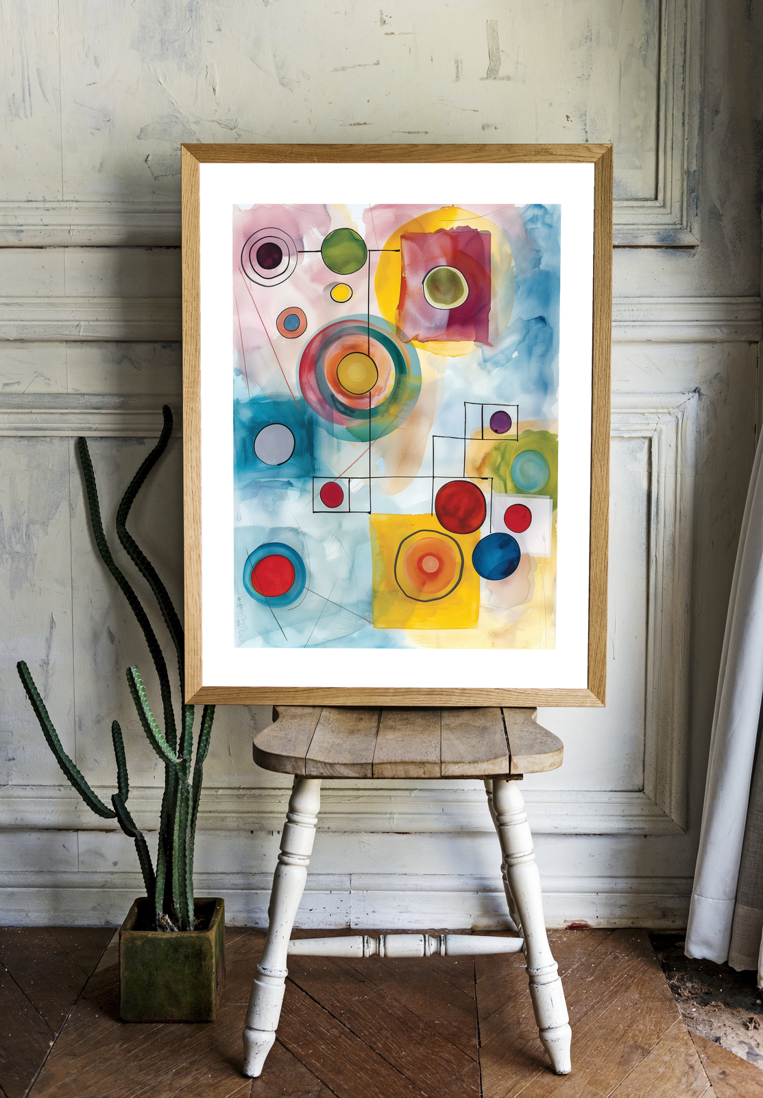 Постер "Цветовая симфония кругов" 50x70 в раме