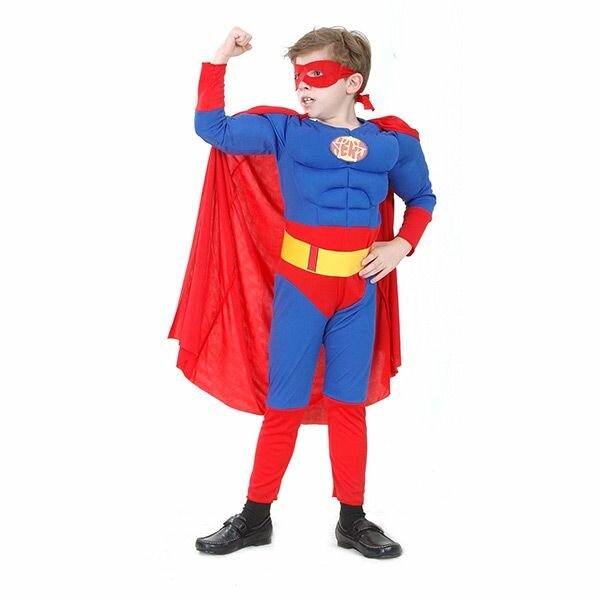 Костюм "Супермен" I-Bright Company, 100% полиэстер, размер 122, синий/красный