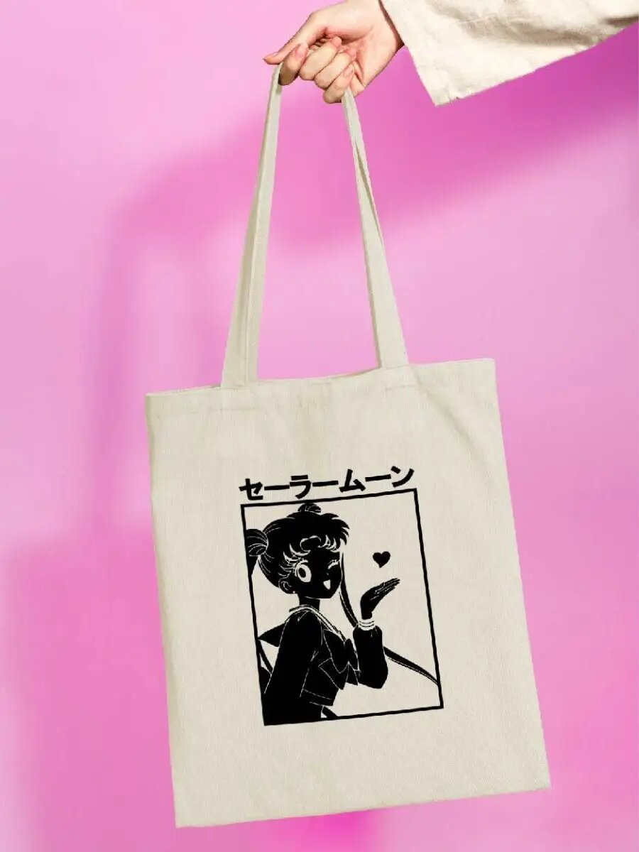 Сумка шоппер  с принтом аниме Сейлор Мун