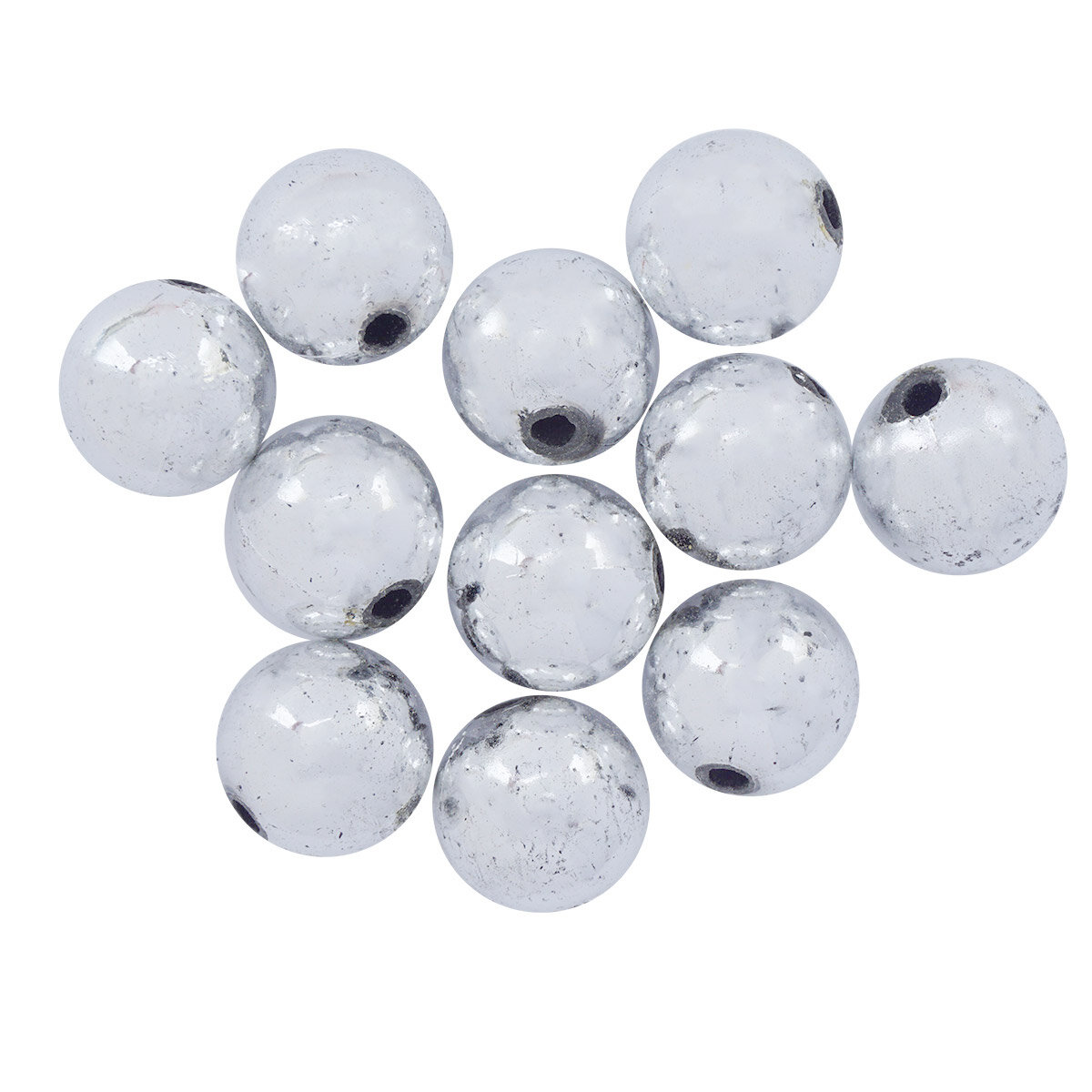 Бусины для рукоделия 'жемчуг' пластиковые, круглые, 14 мм, 25 г (АА01 серебро)