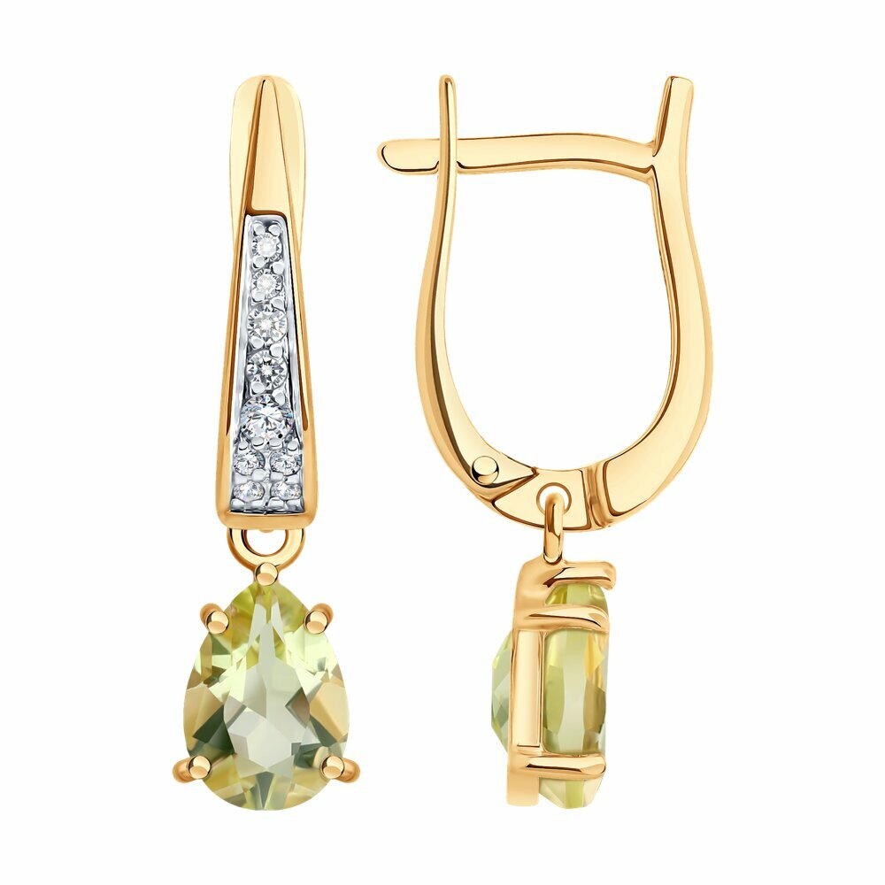 Серьги, красное золото, 585 проба