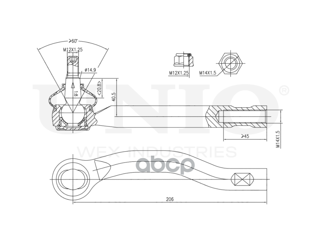 Наконечник Рулевой Тяги Mazda Cx-7/9 06- Лев. UNIO арт. SSP10024