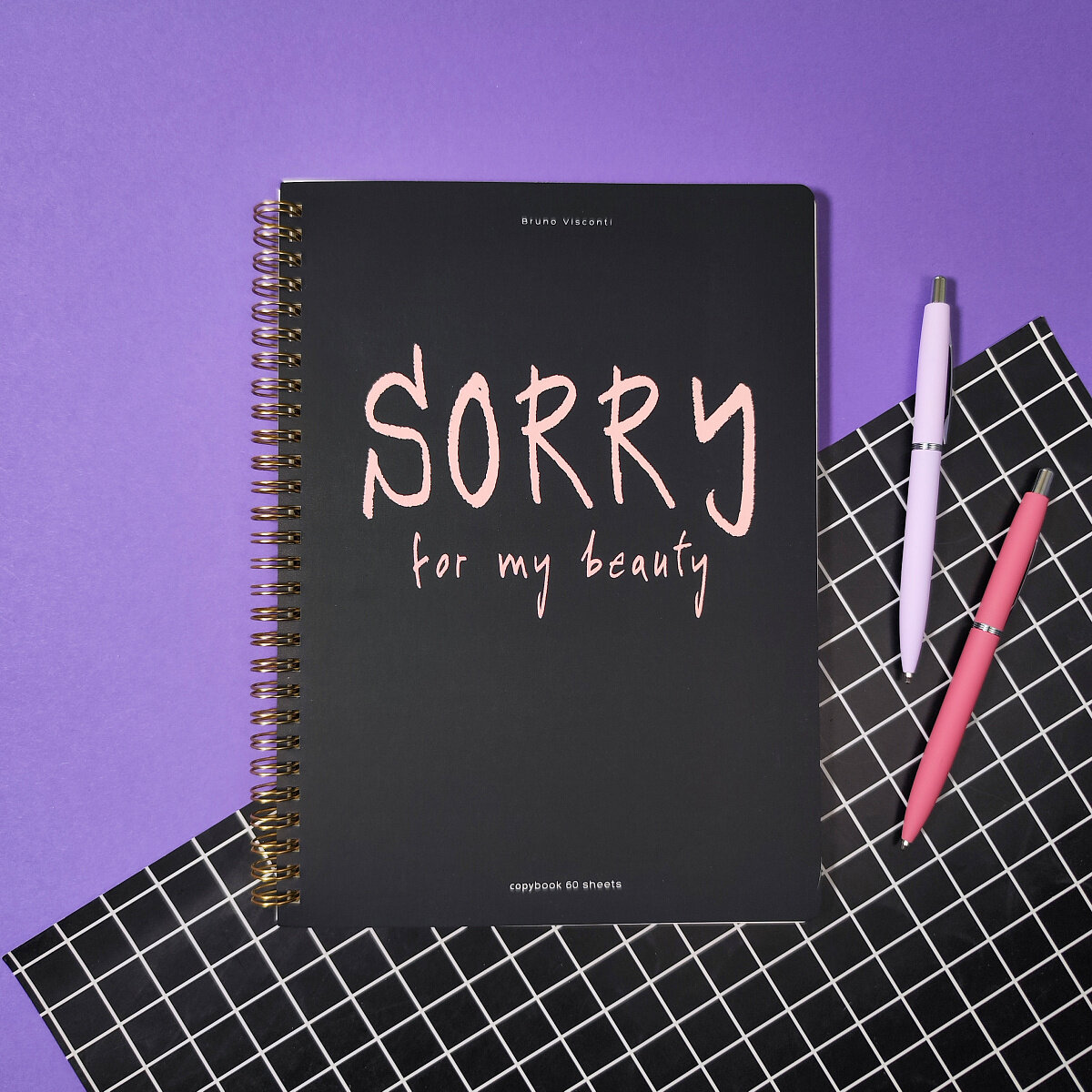 Тетрадь на гребне B5 Bruno Visconti "SORRY" 60 листов, клетка