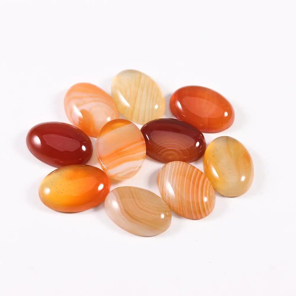 Кабошоны из натурального камня опал бирюза лазурит diycabochon 10 шт 18x25mm, Striped red agate