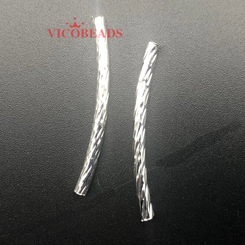 Бусины Verkadebeads металлические, серебряные, изогнутые