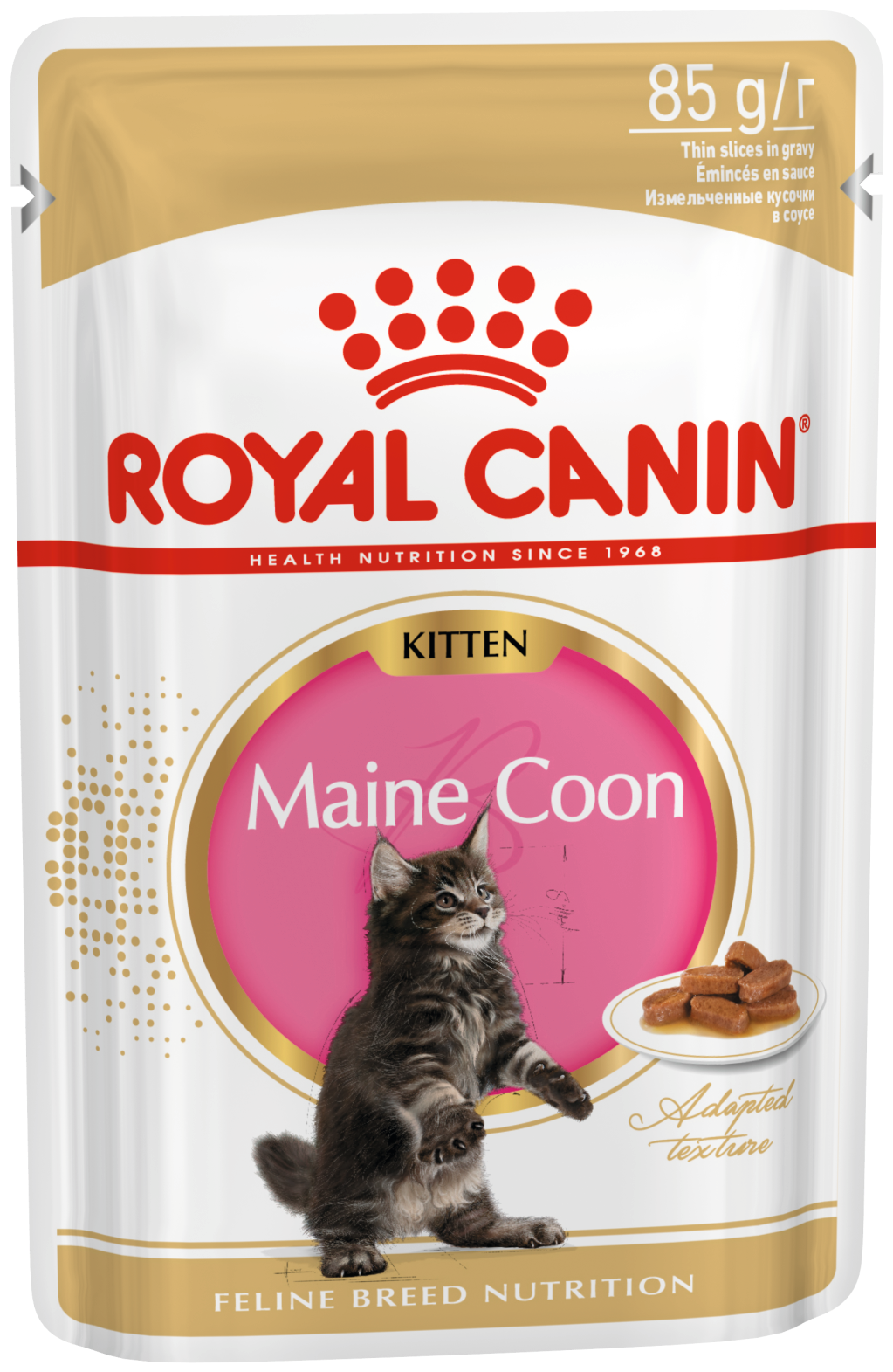Royal Canin Maine Coon Kitten Влажный корм для котят породы мейн-кун, кусочки в соусе, 85 гр