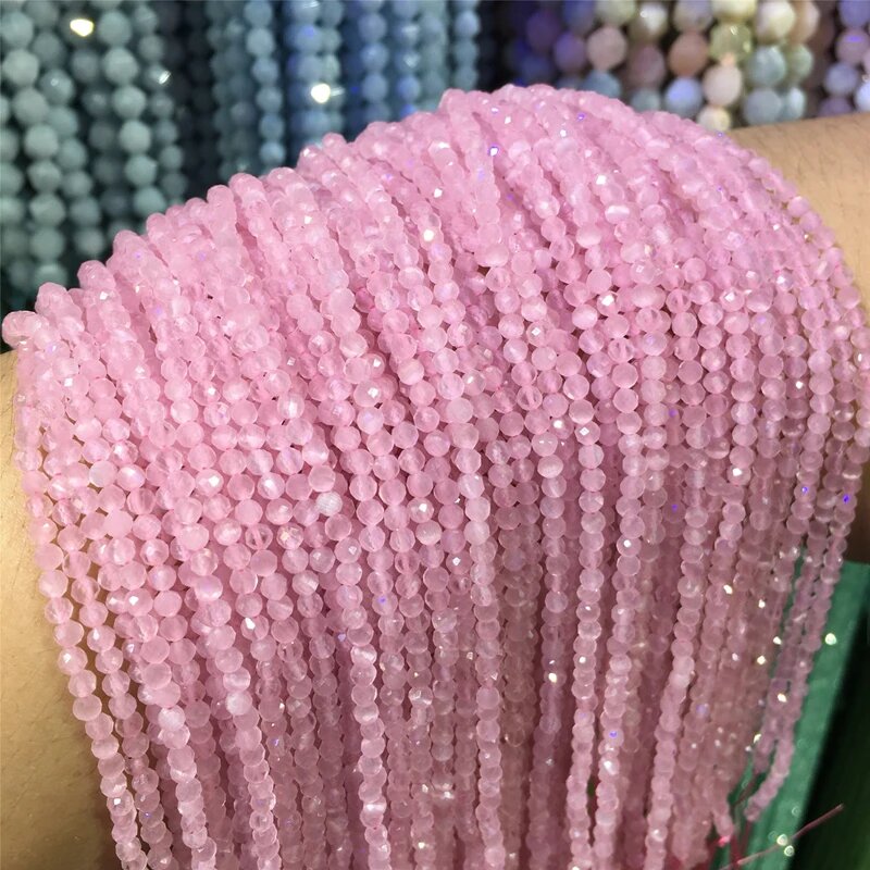 Розовые бусины из циркона Vinswet 2-4 мм Розовый, 2mm About 180pcs, NO.13 Cat Eye