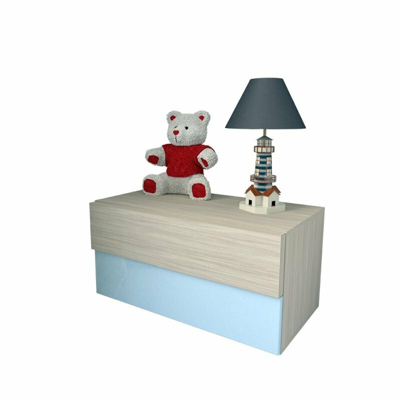 Комод DoorDoor-59 ясень шимо / голубой глянец 78х41х42 см, цвет на заказ