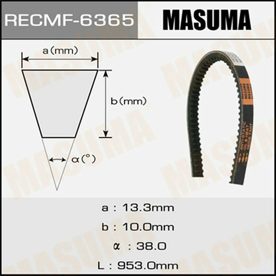 Ремень клиновый 13x953 мм Masuma 6365 Masuma 6365