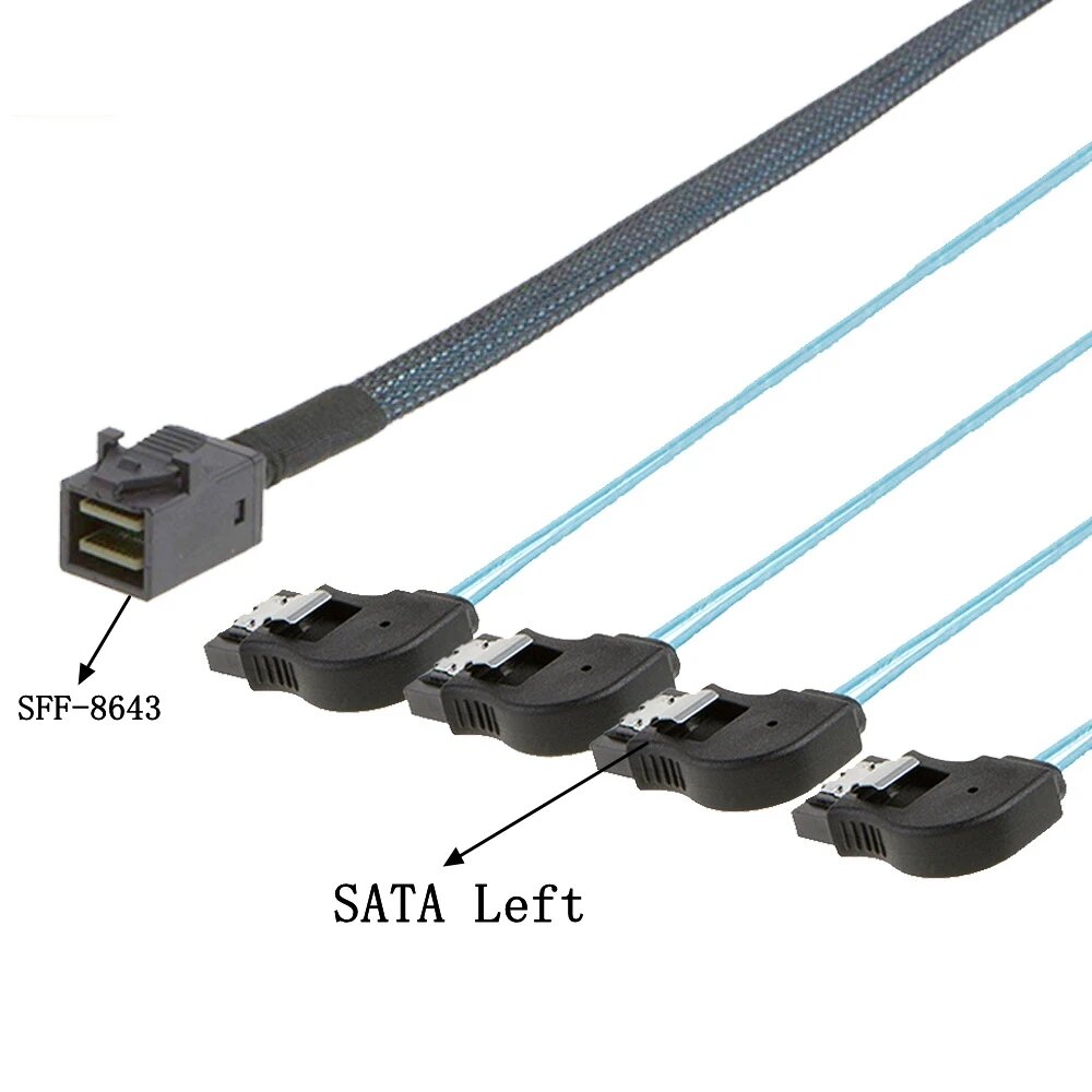 QinMSY Мини SAS Breakout HD SFF 8643 — 4X SATA кабель 0,5 метра