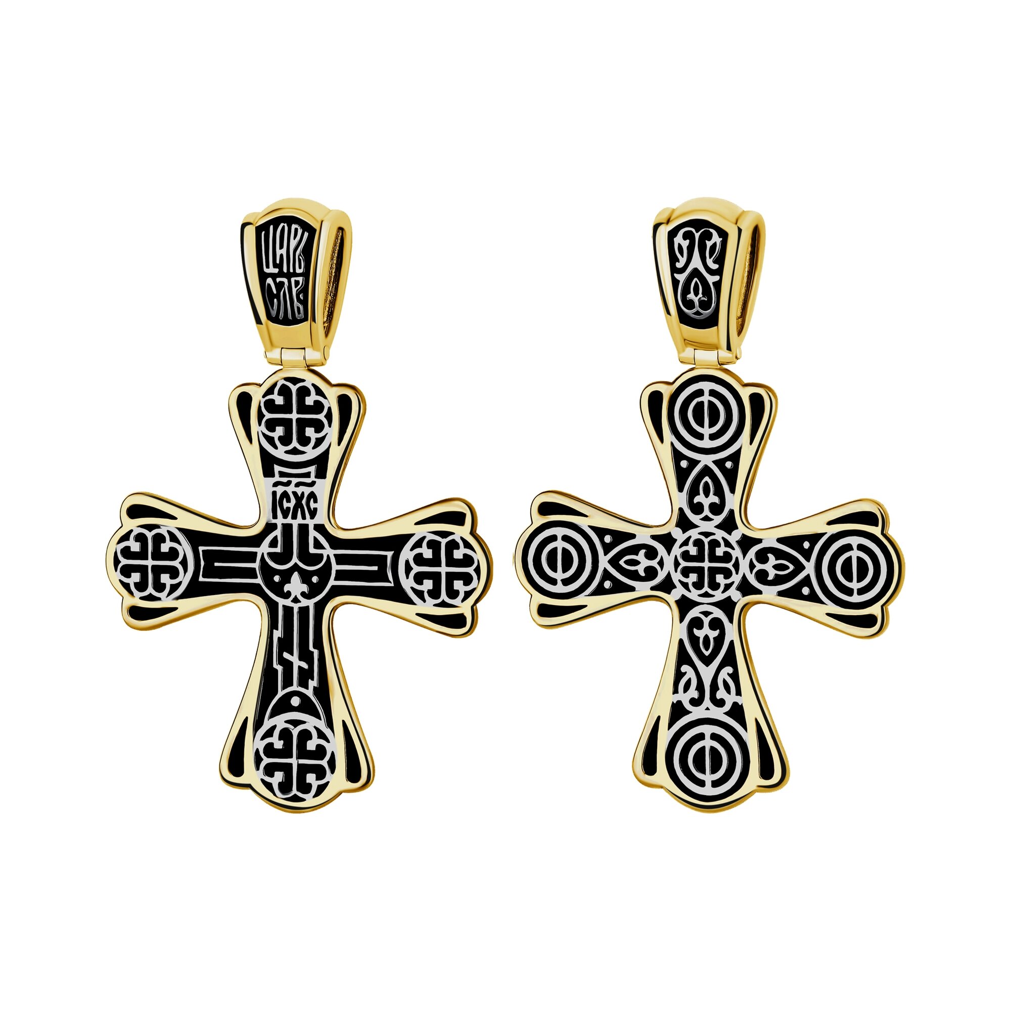 Крестик, серебро, 925 проба, золочение