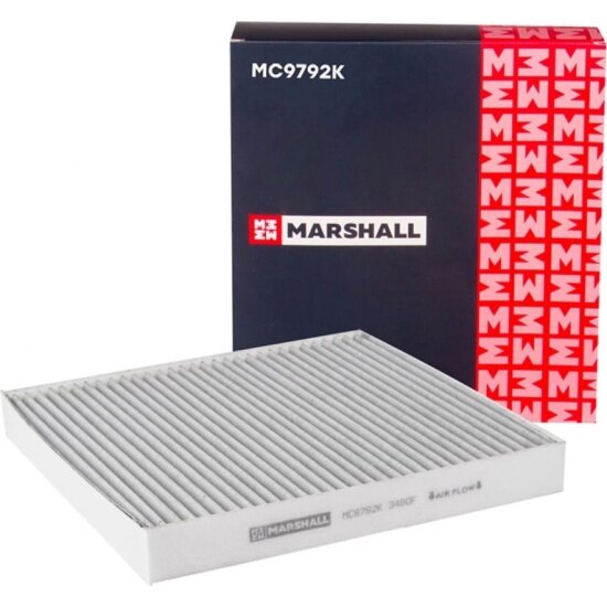 Фильтр салонный угольный Marshall Cars MARSHALL для Audi A3, Q3, Skoda Kodiaq, Octavia, VW: Golf, Tiguan, MC9792K
