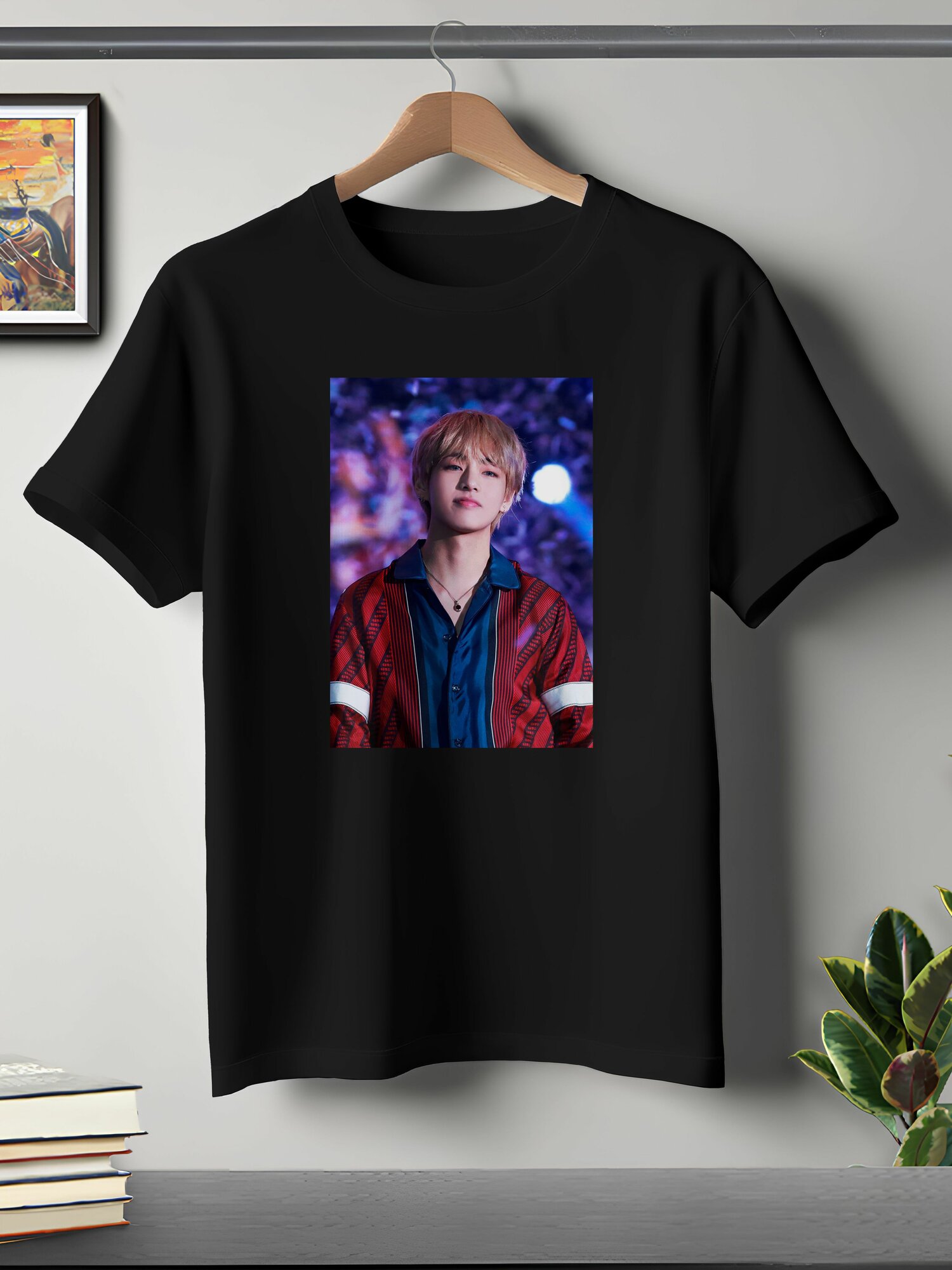 Футболка ONEQ унисекс 46-48 (M) размер с принтом BTS, черная