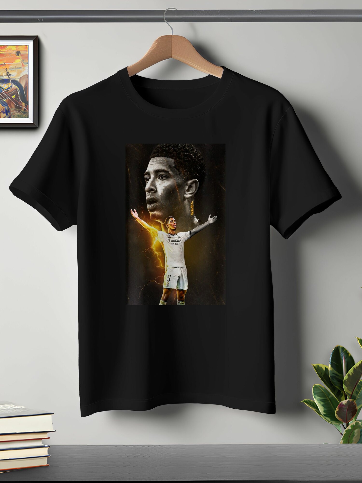 Футболка  Детская ONEQ 110 (5-6) размер с принтом Джуд Беллингем, черная