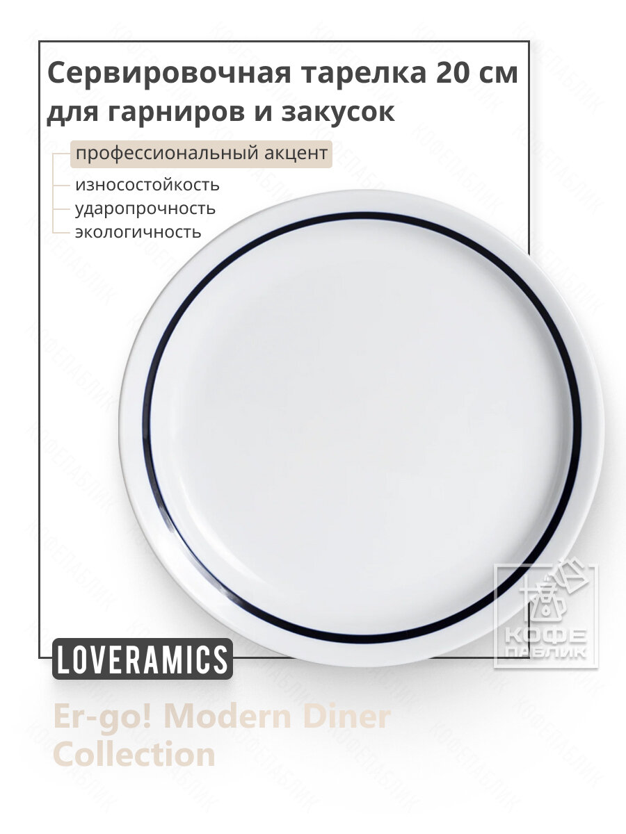Тарелка для закусок 20 см. Er-go! Modern Diner, фарфор