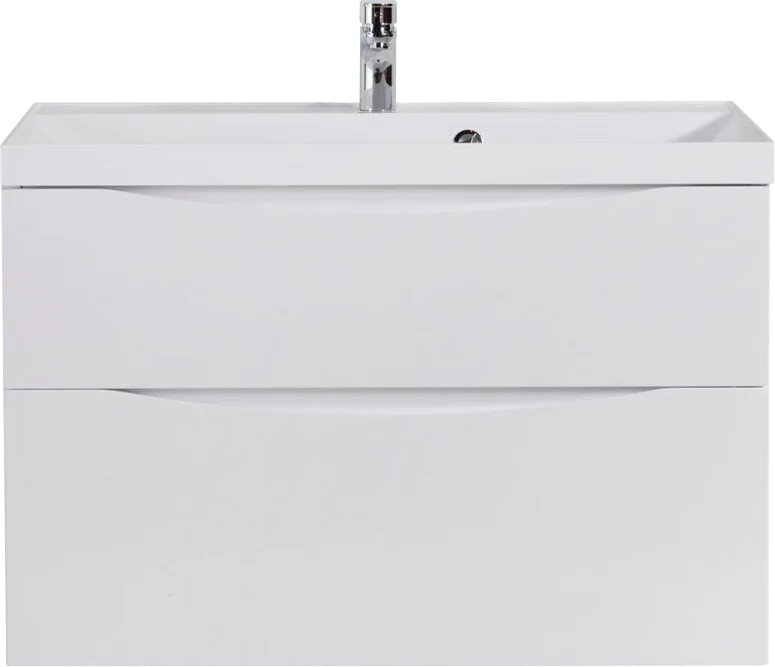 Тумба под раковину без столешницы BelBagno Marino 90 подвесная, белая, глянцевая, из МДФ, тумба для ванной, с ящиками, с доводчиками