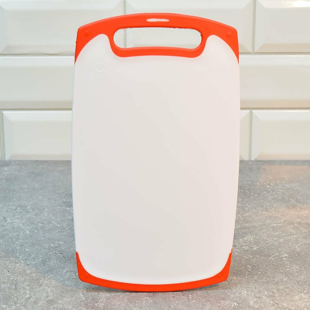 Доска разделочная 25×15см пластиковая, противоскользящая окантовка, цвет в ассортименте