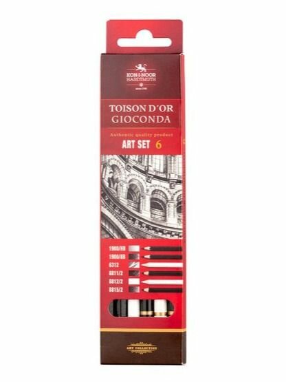 9035 Набор граф. материал, 6 предм, карандаш