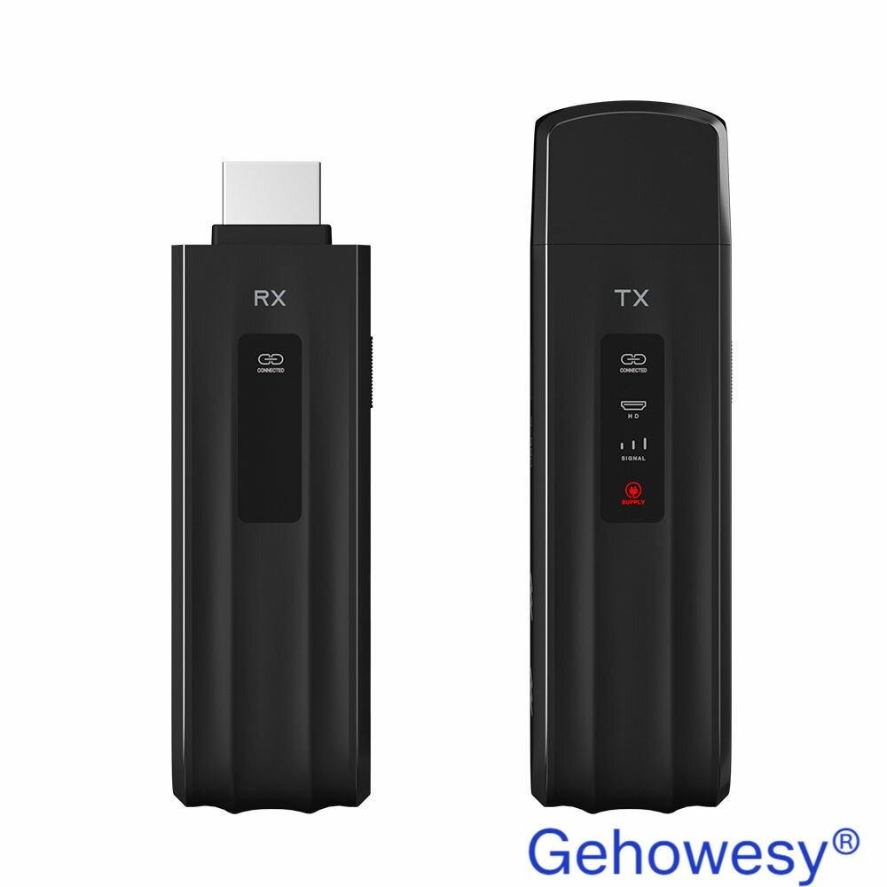 Удлинитель беспроводного сигнала Gehowesy, HDMI, до 50м, 50", черный матовый