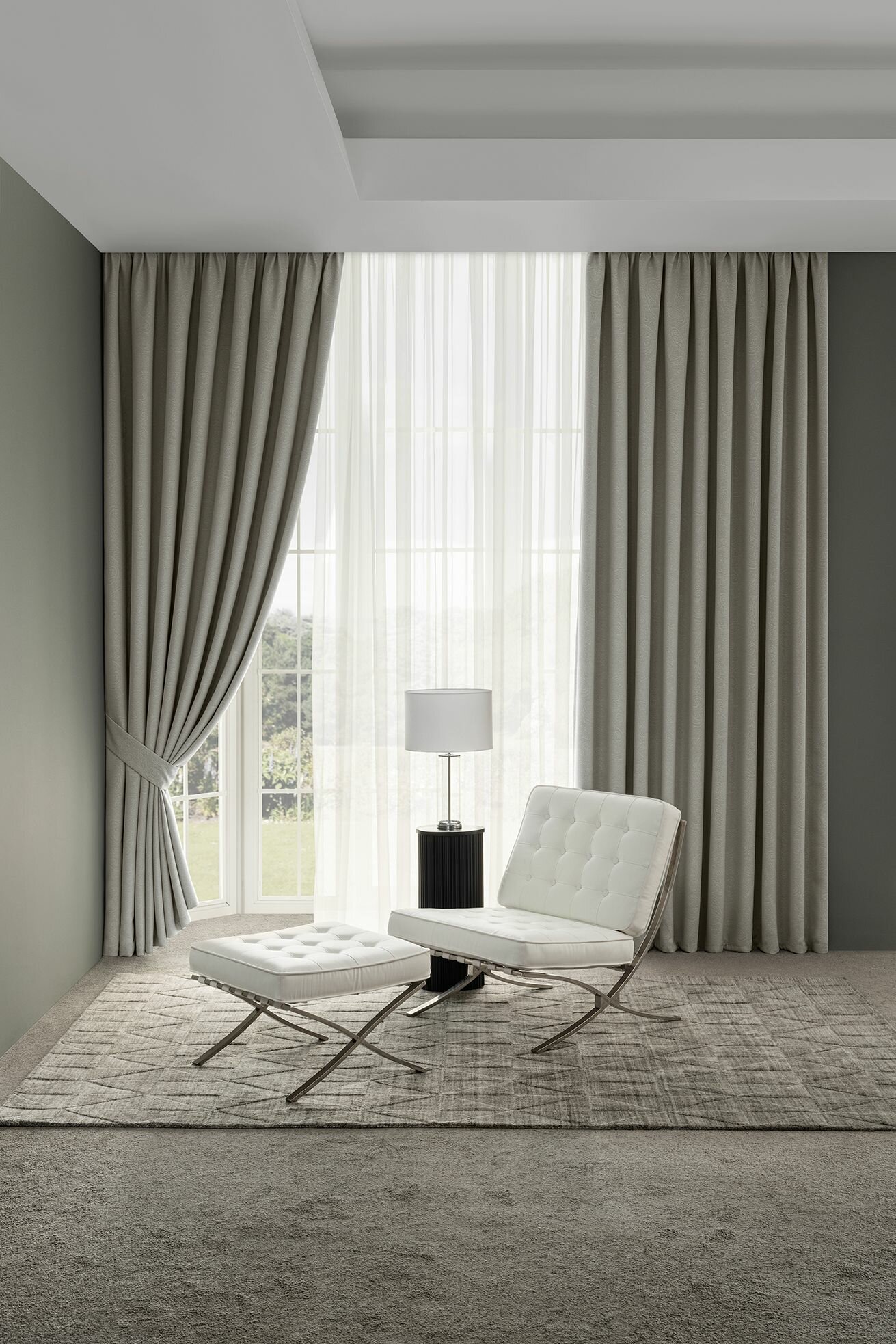 Togas Шторы для комнаты с подхватами "Тронель" жаккард, 300 высота на 260 ширина - 2 шт, подхваты - 2 шт