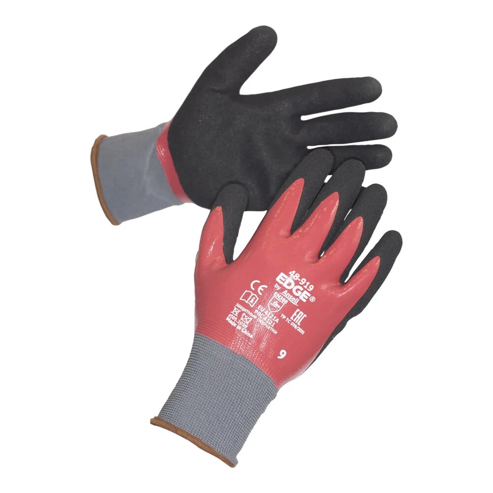 Перчатки Ansell Edge 48-919, размер 9, 12шт 48-919-9, защиты от воздействия