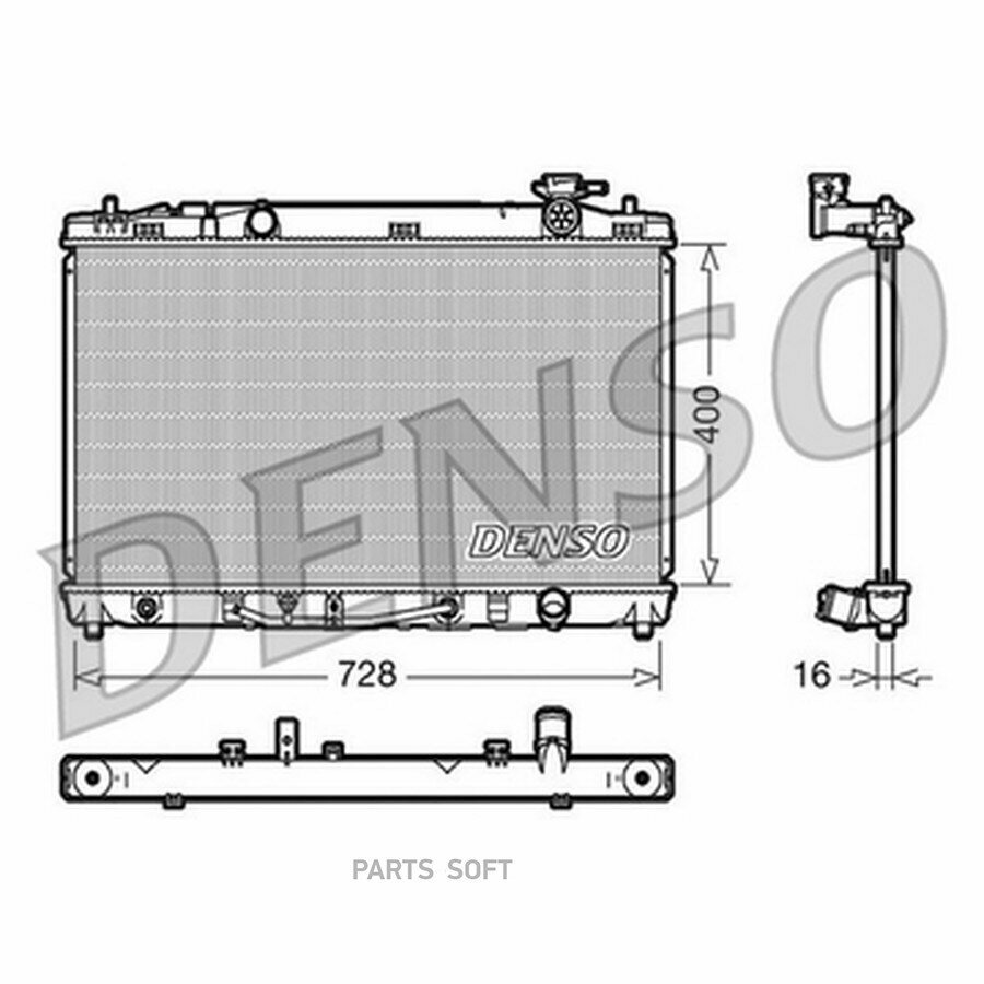 Радиатор охлаждения от официального дистрибьютора, DENSO, артикул DRM50041