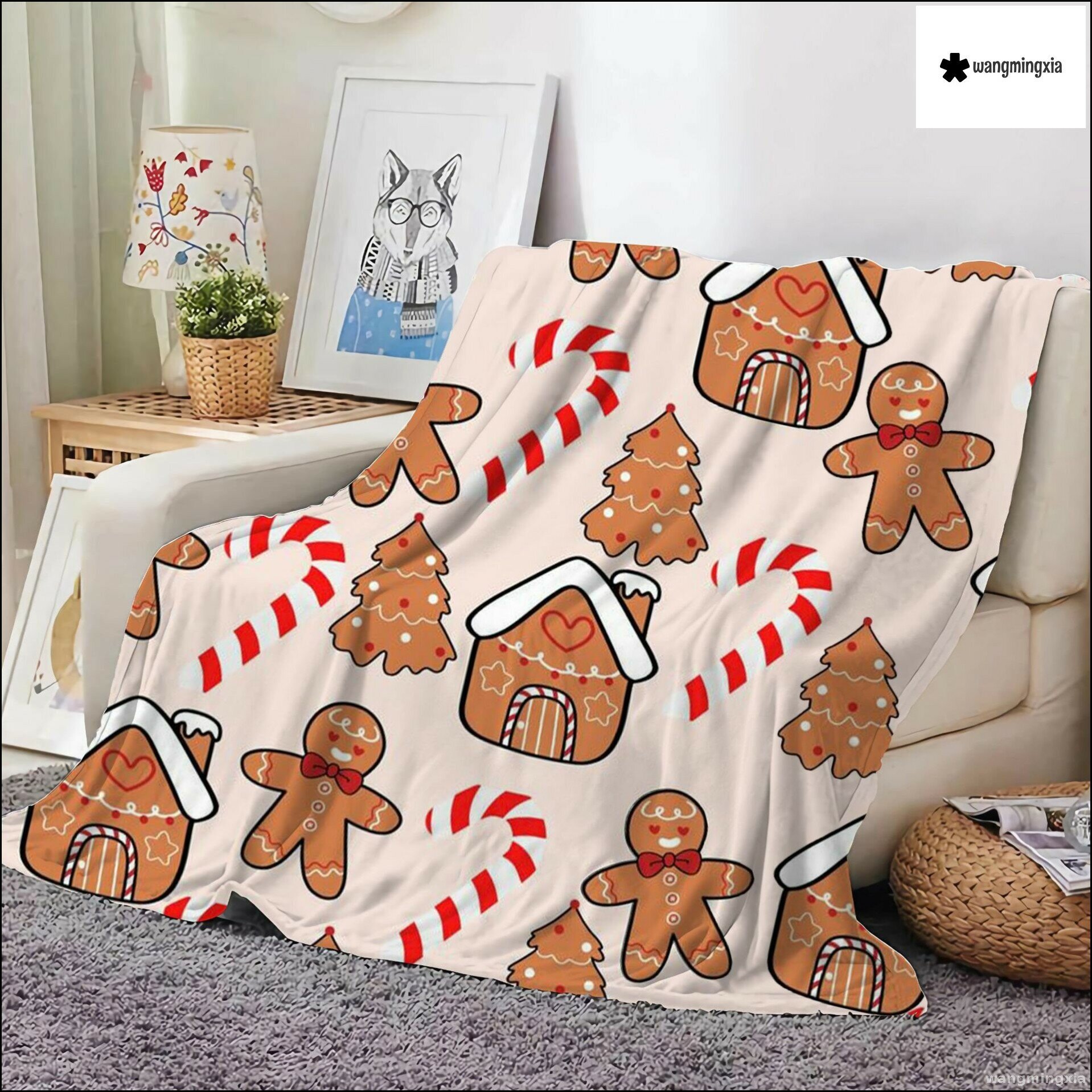 Эксклюзивное одеяло 130x150 см с рождественской елкой, 280 г