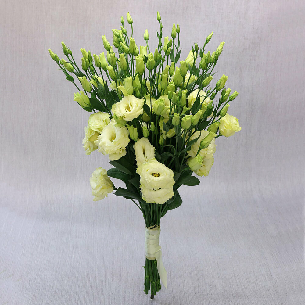 Монобукет Букет Маркет "Эустома", 11 бутонов, 45см, белый, в плёнке