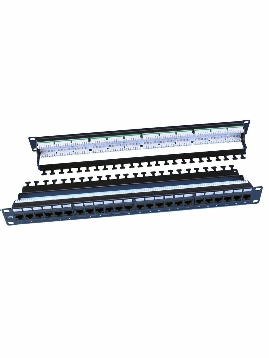 Патч-панель Hyperline PP3-19-24-8P8C-C6-110D 19" 1U 24xRJ45 кат.6 UTP