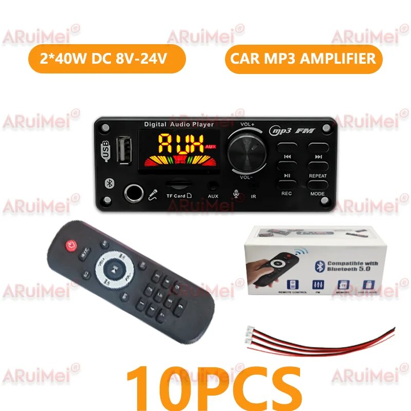 ARuiMei MP3 плеер Bluetooth 2x40 Вт, 10pcs