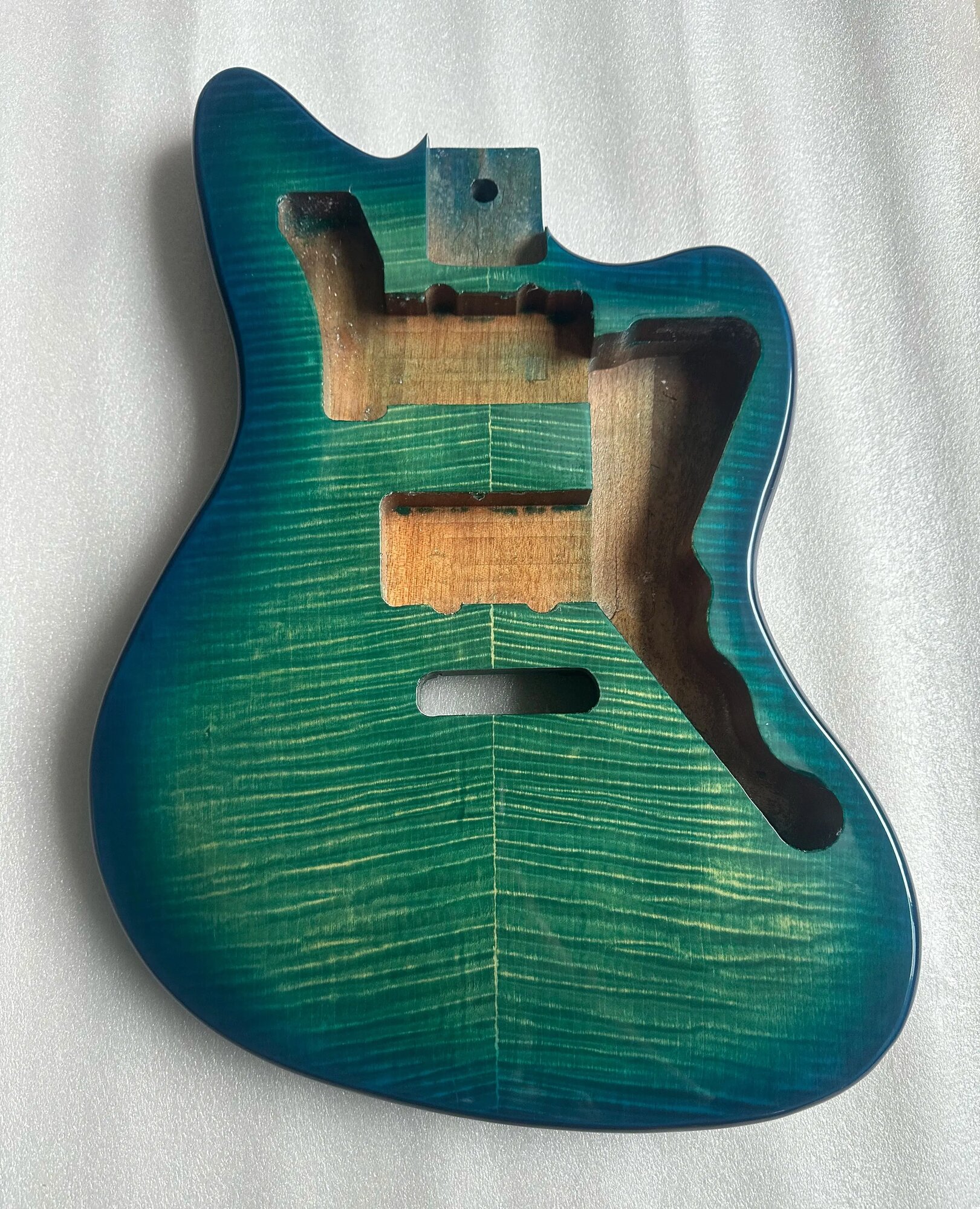 Редкий синий закат, пламенный клен, шпон JM, корпус гитары из красного дерева, глянцевая отделка, глянцевая отделка, часть Luthier DIY, высокое качество