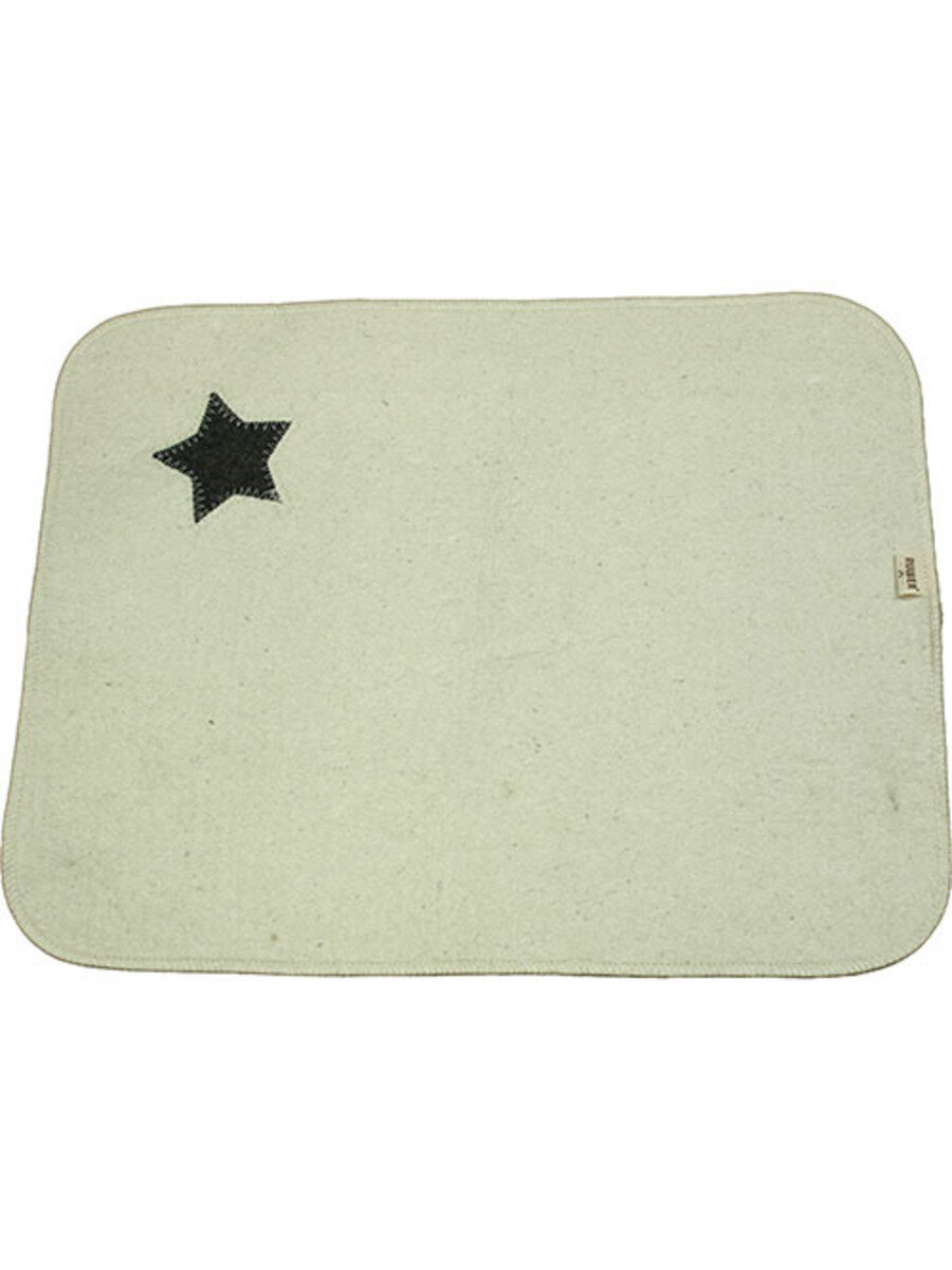 Коврик Рушер "Знамя", для бани и сауны, белый, войлок, 100 % шерсть