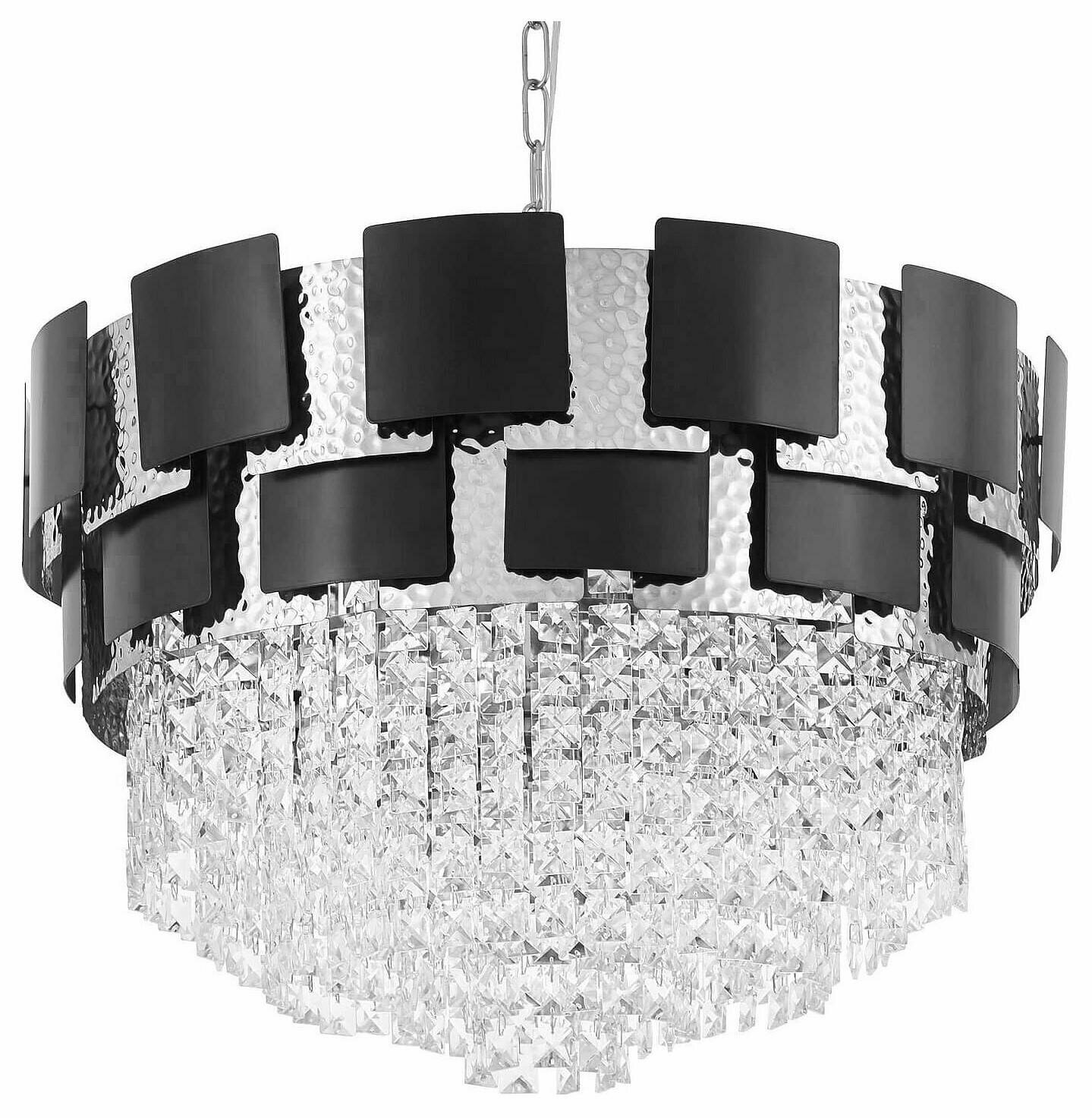 Люстра LUMINA DECO MOLINA LDP 7045-600 BK+CHR Накаливания, Светодиодные Модерн