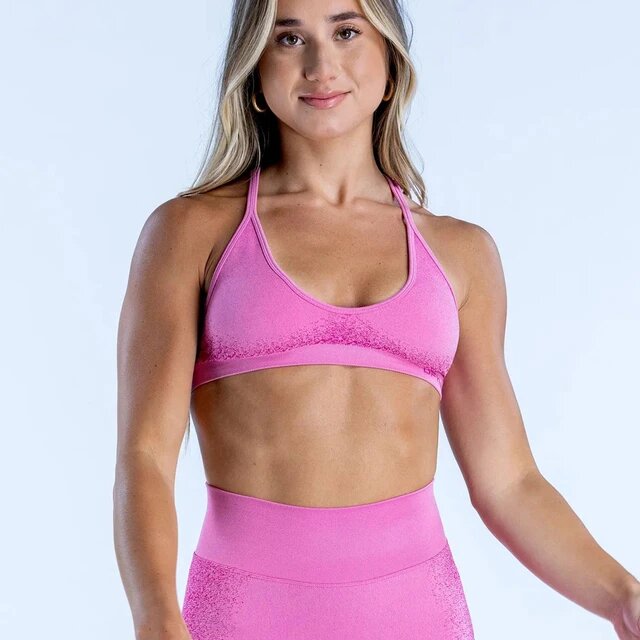 Спортивный бюстгальтер Ignite с перекрестной спинкой, женский бюстгальтер для йоги, топ с завязками на шее, укороченный топ для спортзала, беговой топ, бесшовный спортивный бюстгальтер с подкладкой для фитнеса и йоги. размер,46/L