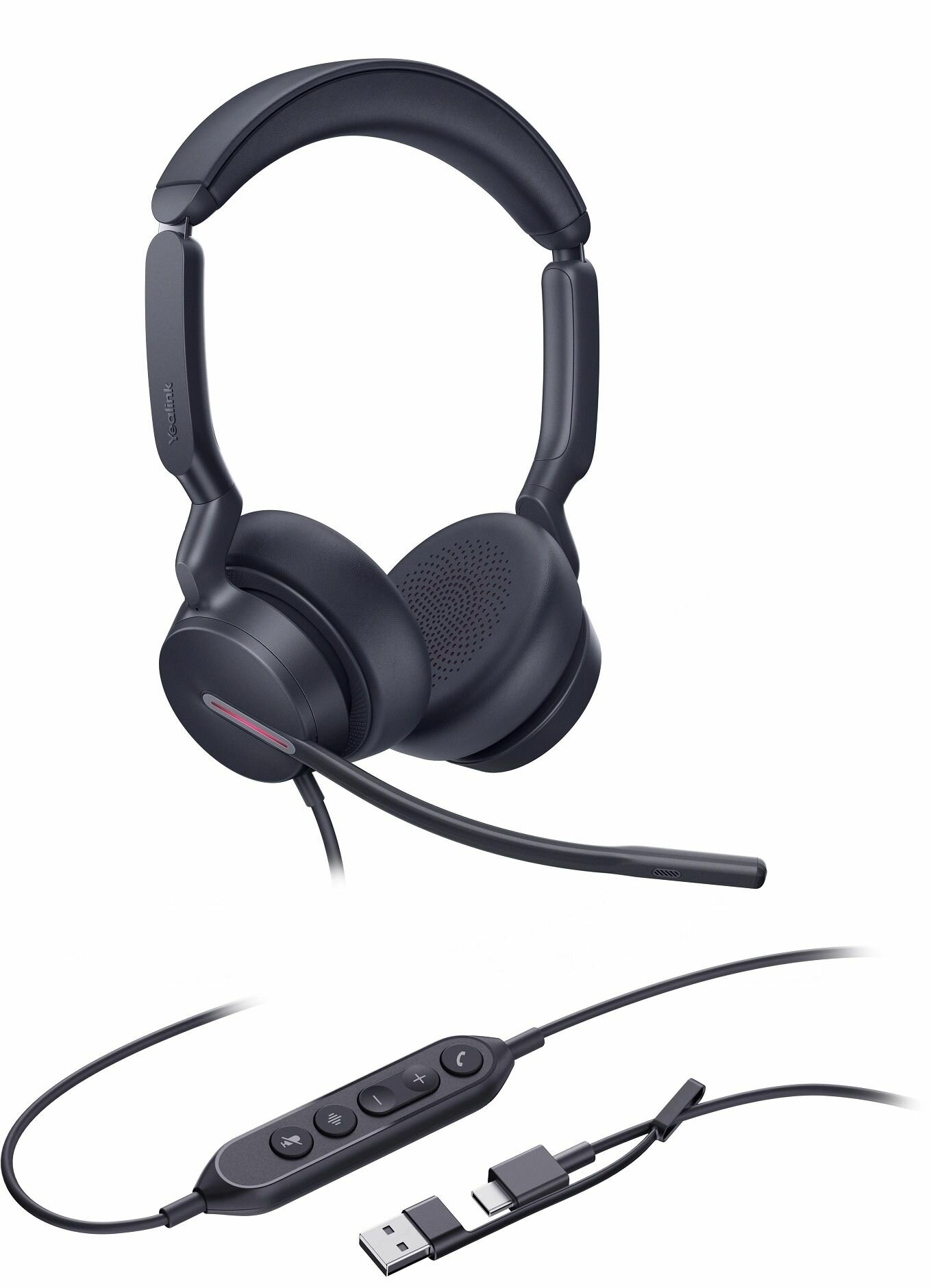 Гарнитура проводная Yealink UH46 Dual UC USB-C/A черный