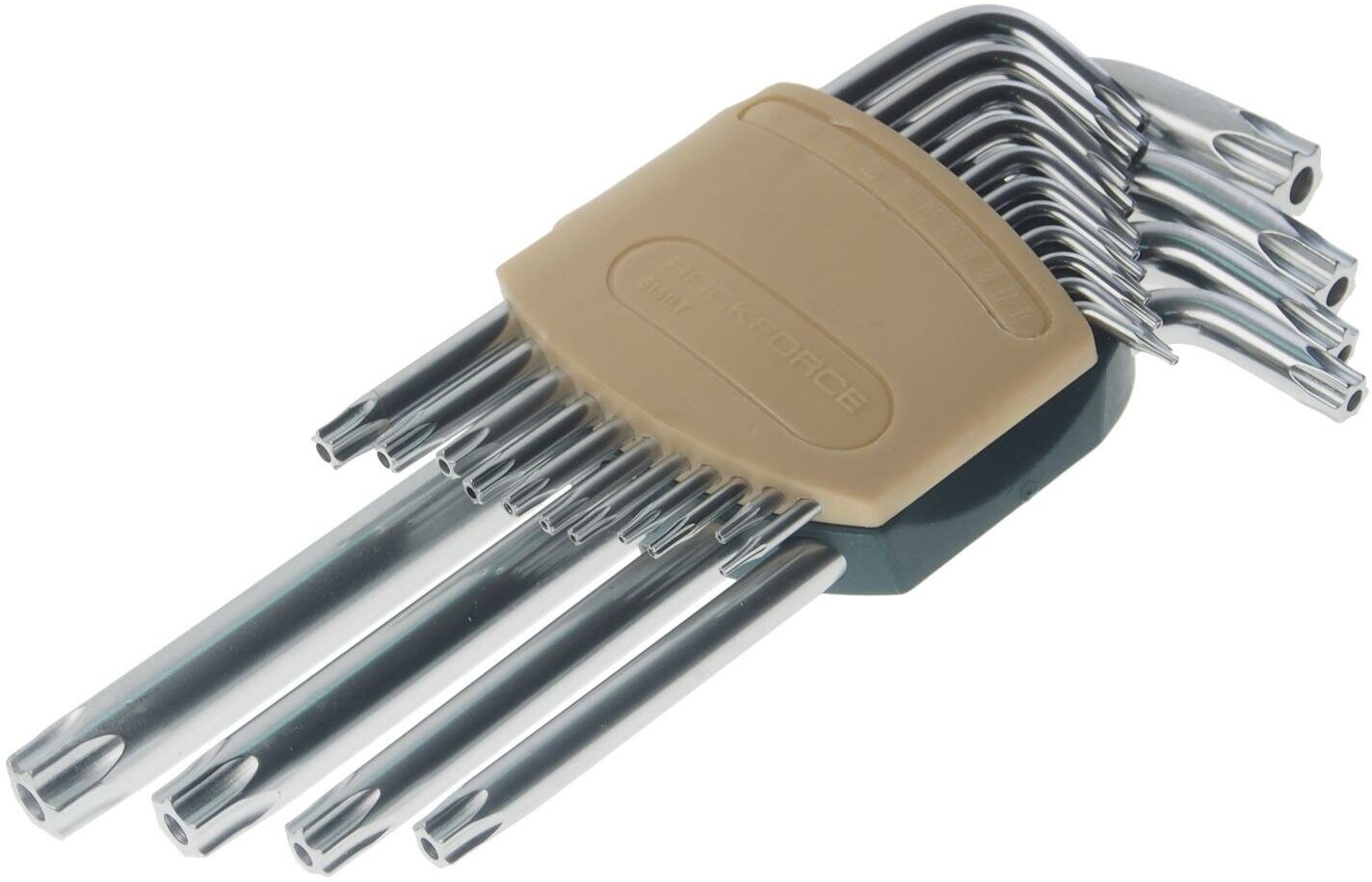 Набор ключей TORX Г-образных длинных с отверстием 15 предметов ROCKFORCE