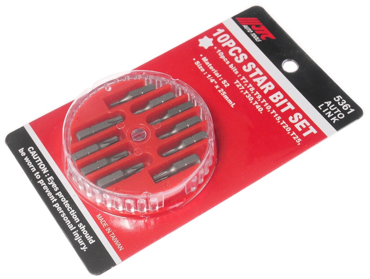 Набор бит 1/4 TORX Т7-Т40 10 предметов JTC-5361