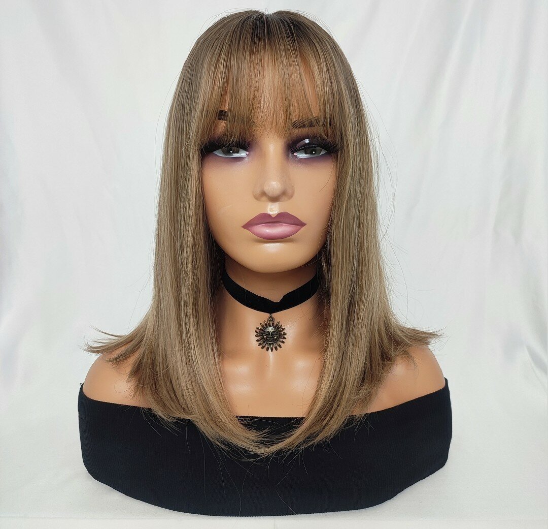 Парик WigDream, женские, русые, термостойкие, на резинке, длина волос средняя