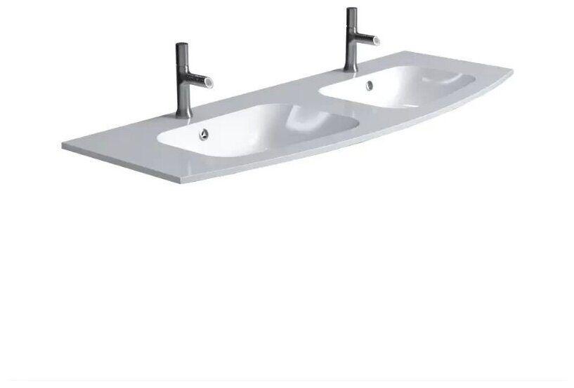 Стеклянная раковина Jacob Delafon Nona EB1887RU-DE1 140 см 2 раковины матовый белый