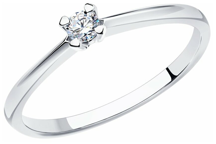 Кольцо помолвочное, белое золото, 585 проба, бриллиант