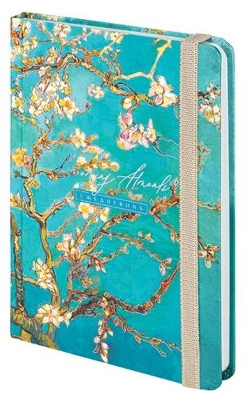 Ежедневник Brauberg недатированный с резинкой А5 (145х203 мм), , твердый, фольга, 128 л, "Almond", 114568