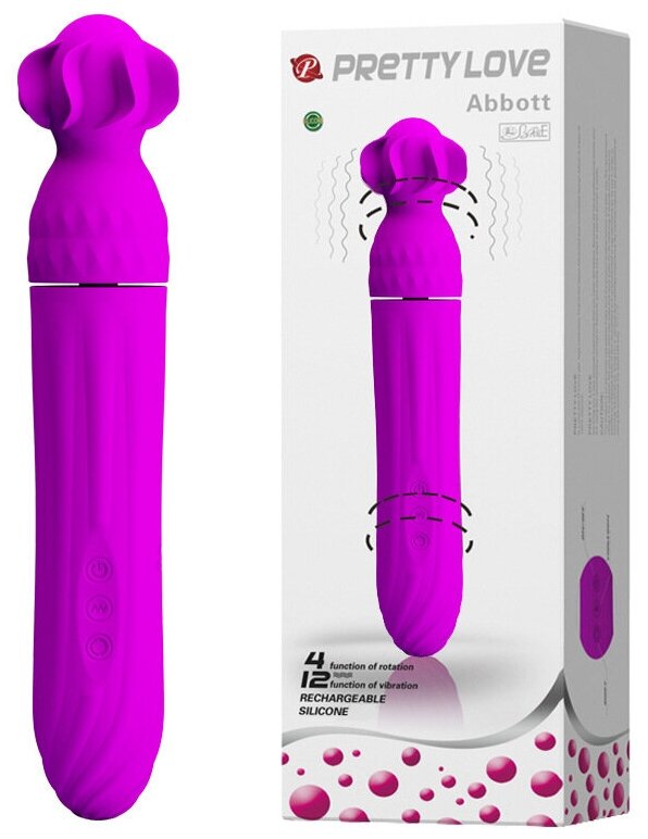 Вибратор вращающийся, вибромассажер 12 режимов вибрации и 4 режима вращения, секс игрушка USB