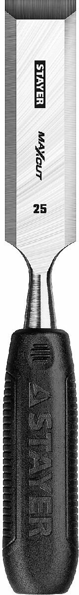 Стамеска STAYER Max-Cut 25 мм для столярных работ из стали 65Mn с рукояткой ABS-пластик