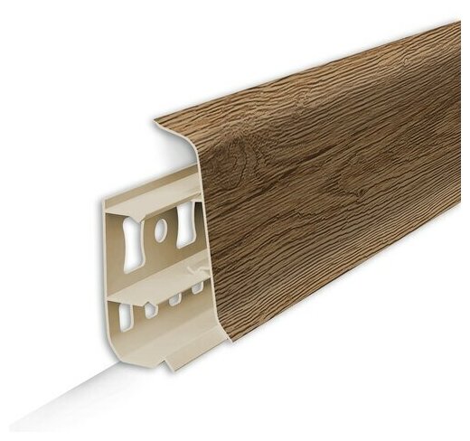 Пластиковый плинтус Идеал Деконика 55 мм Дуб рустик 211