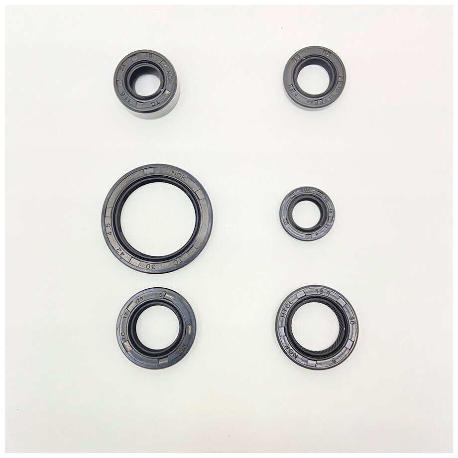 Сальники (комплект) 152FMH GS-110 (13,7x24x5, 12x21x4, 11,6x24x10, 17x29x5, 18,9x30x5, 30x42x5) F6